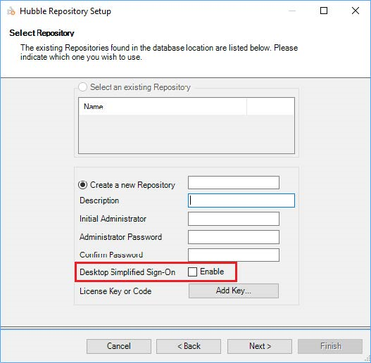 Set Up Desktop Simplified Sign-On – Hubble