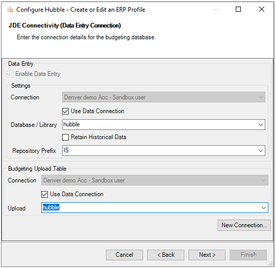 Set Up Budget Database – Hubble